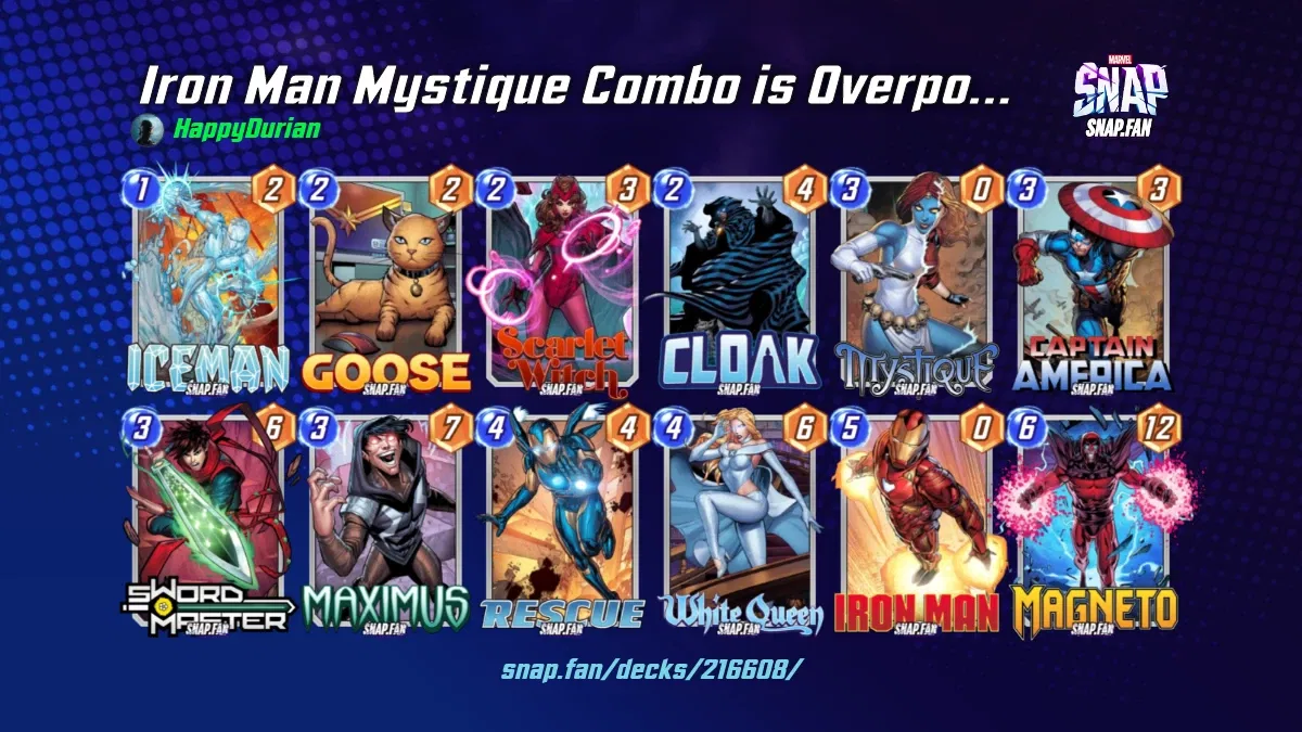 Iron Man Mystique Combo is Overpowered! by HappyDurian - Marvel Snap Decks - snap.fan