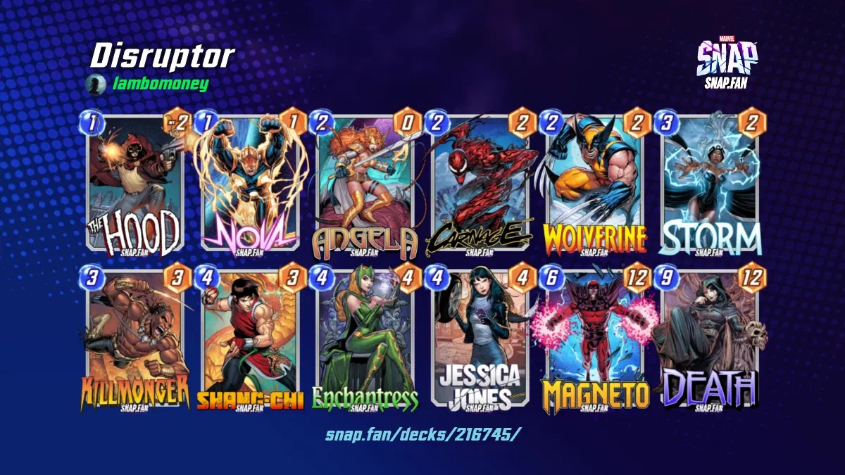 Disruptor by lambomoney - Marvel Snap Decks - snap.fan