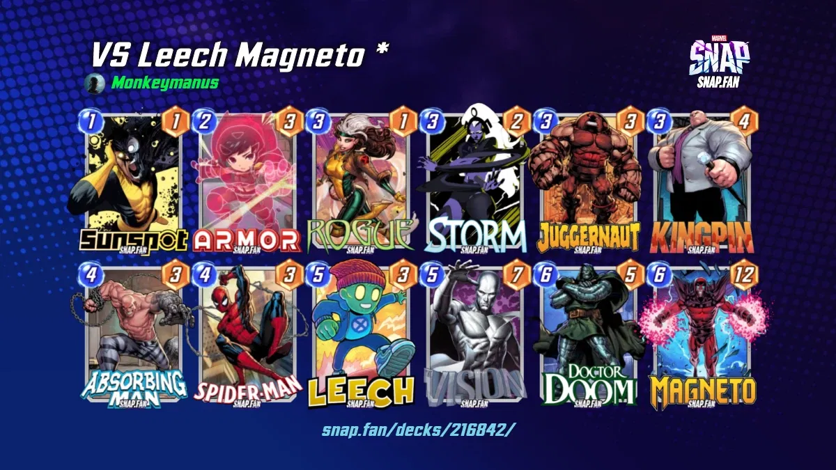 VS Leech Magneto * by Monkeymanus - Marvel Snap Decks - snap.fan