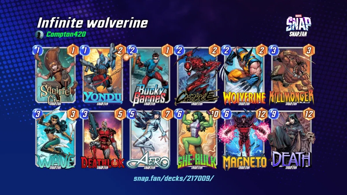 Infinite wolverine by Compton420 - Marvel Snap Decks - snap.fan