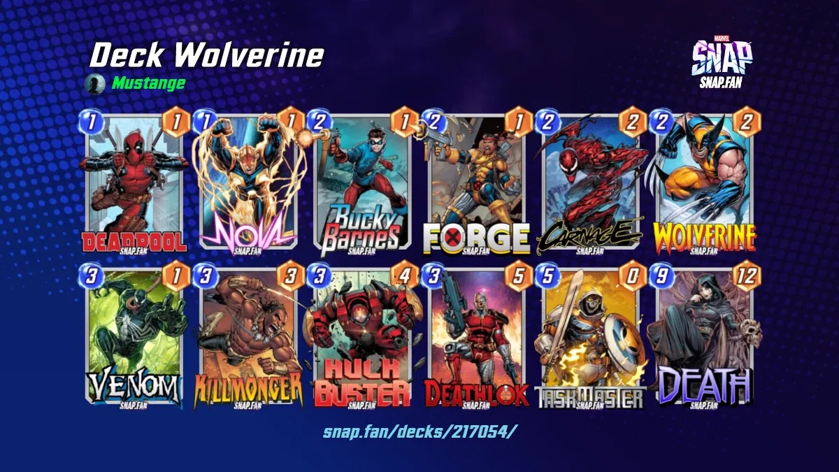 Deck Wolverine by Mustange - Marvel Snap Decks - snap.fan