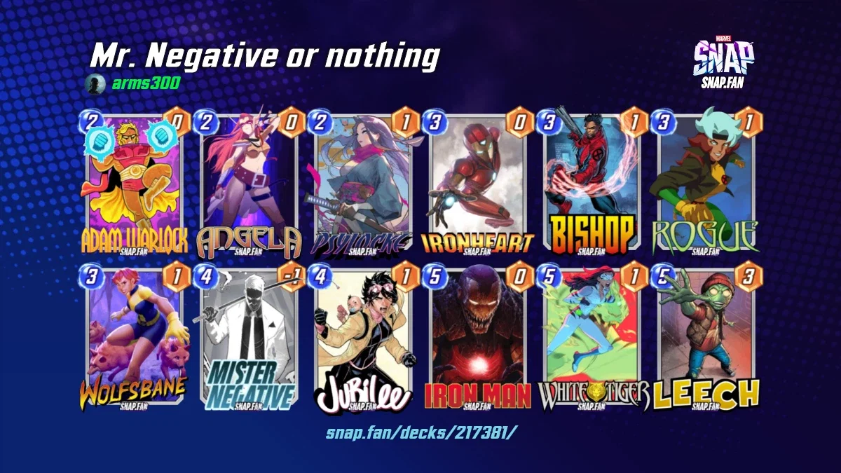 Mr. Negative or nothing by arms300 - Marvel Snap Decks - snap.fan