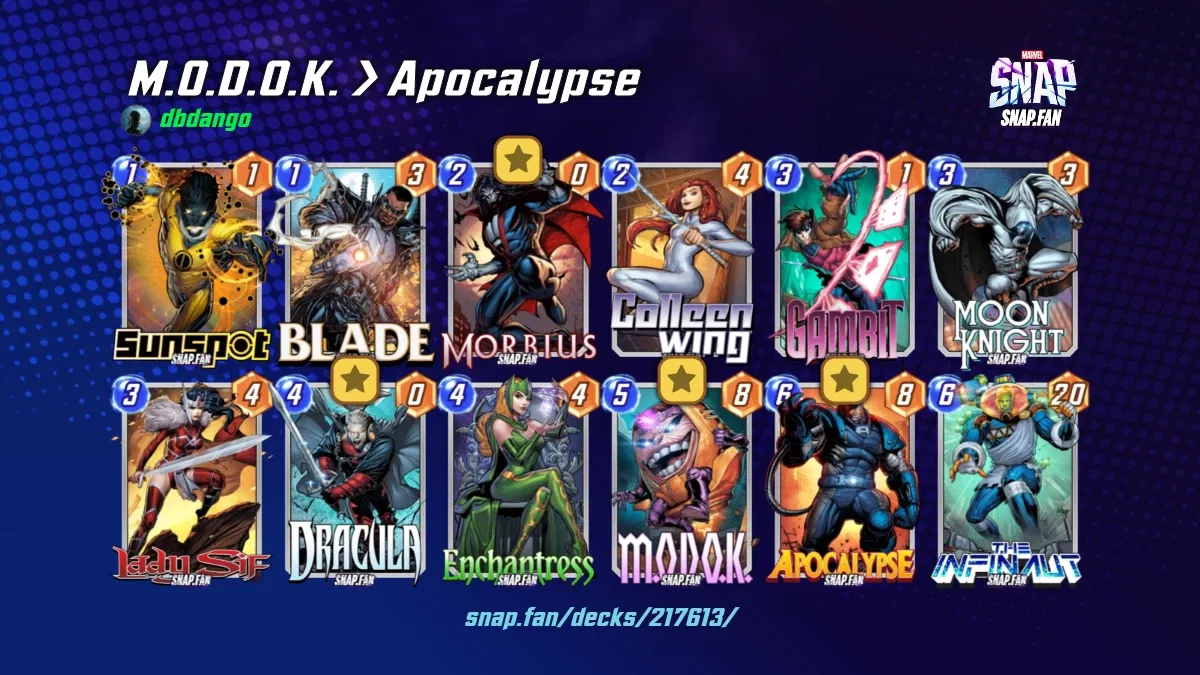 M.O.D.O.K. > Apocalypse by dbdango - Marvel Snap Decks - snap.fan