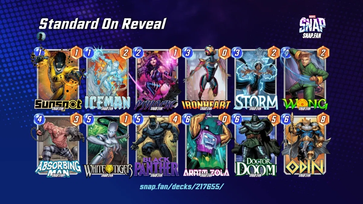 Standard On Reveal by None - Marvel Snap Decks - snap.fan