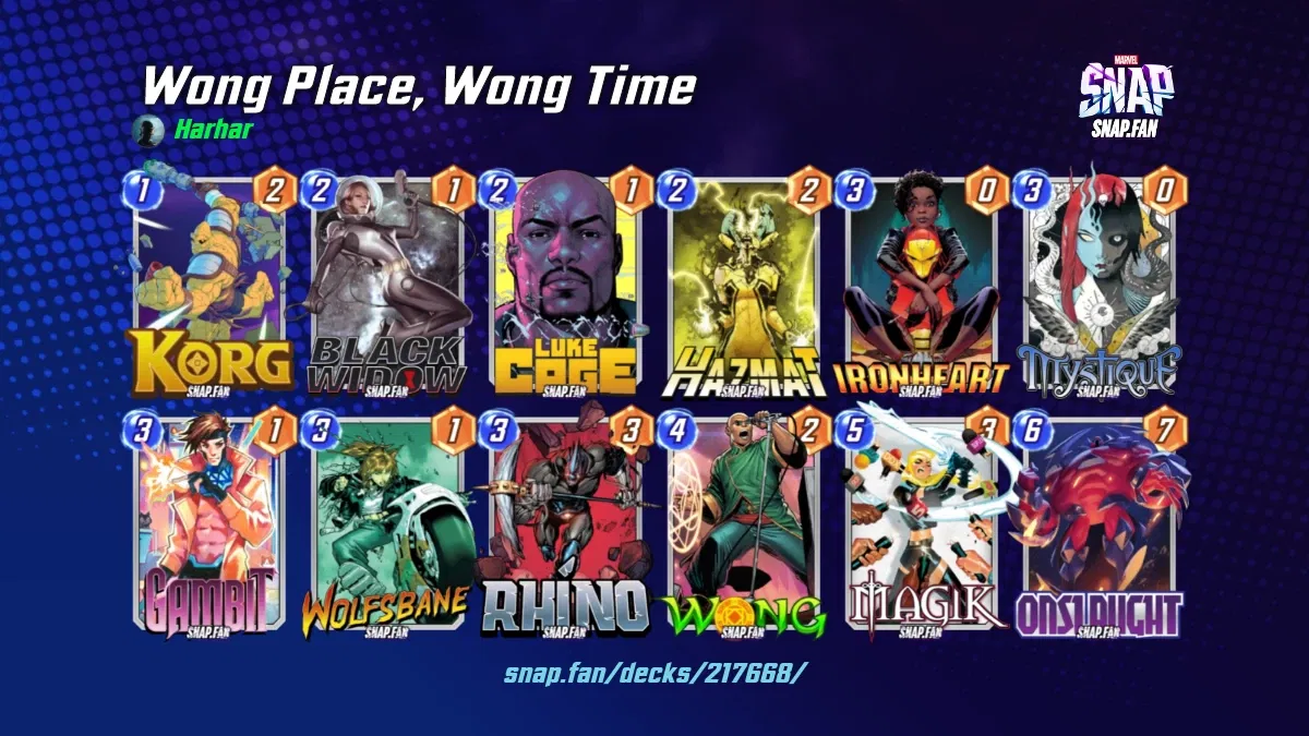 Wong Place, Wong Time by Harhar - Marvel Snap Decks - snap.fan