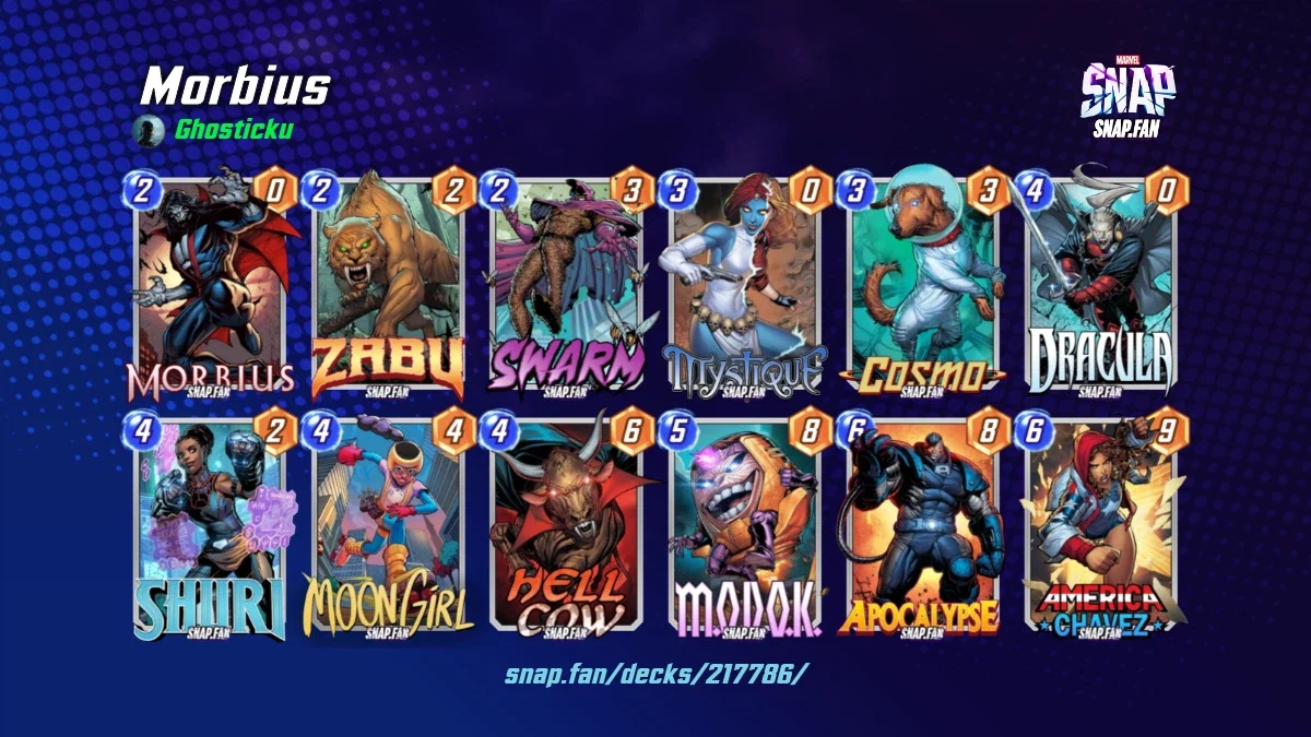 Morbius by Ghosticku - Marvel Snap Decks - snap.fan
