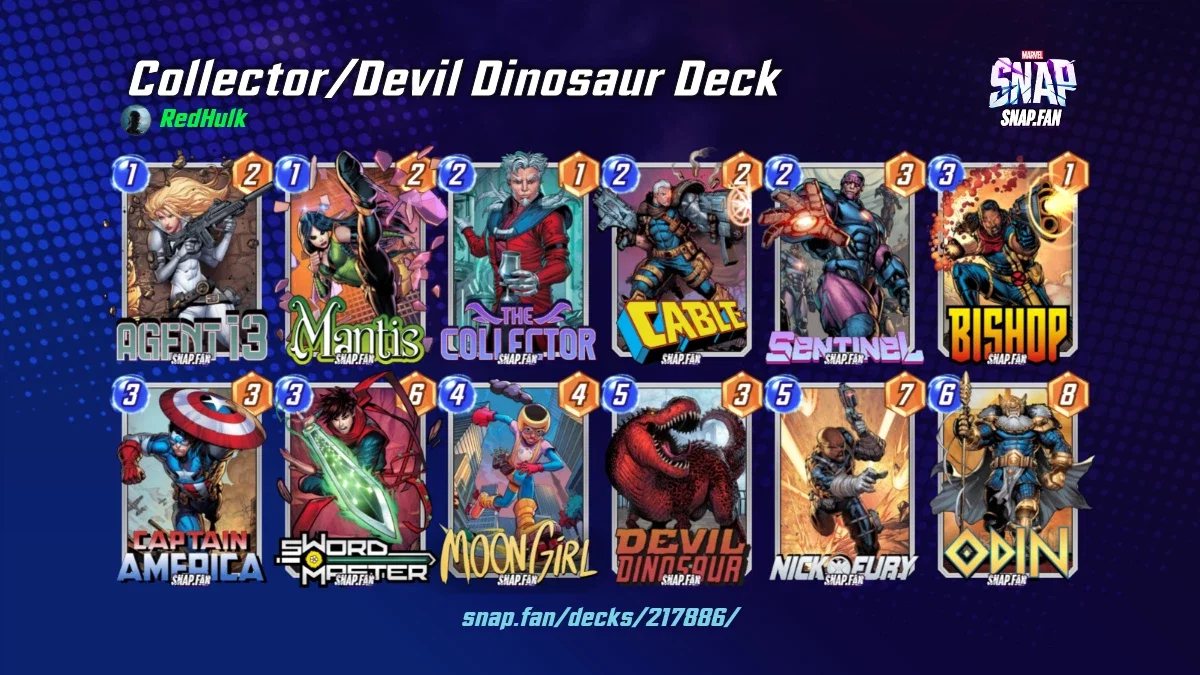 Collector/Devil Dinosaur Deck by RedHulk - Marvel Snap Decks - snap.fan