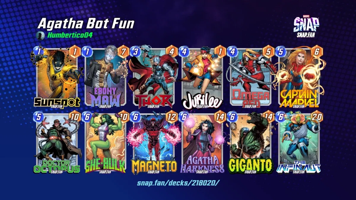 Agatha Bot Fun by Humbertico04 - Marvel Snap Decks - snap.fan