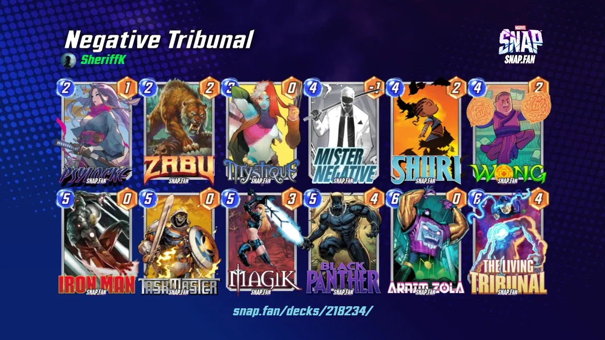 Negative Tribunal by SheriffK - Marvel Snap Decks - snap.fan