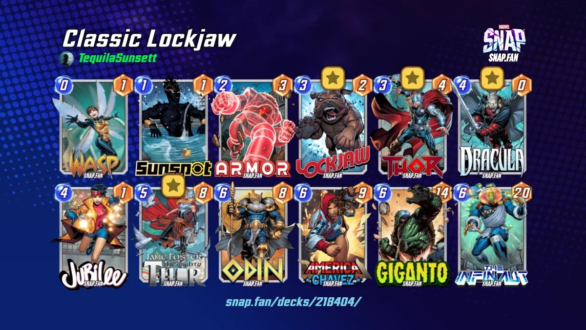 Classic Lockjaw by TequilaSunsett - Marvel Snap Decks - snap.fan