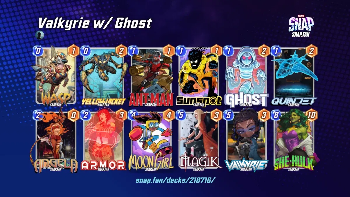 Valkyrie w/ Ghost by None - Marvel Snap Decks - snap.fan