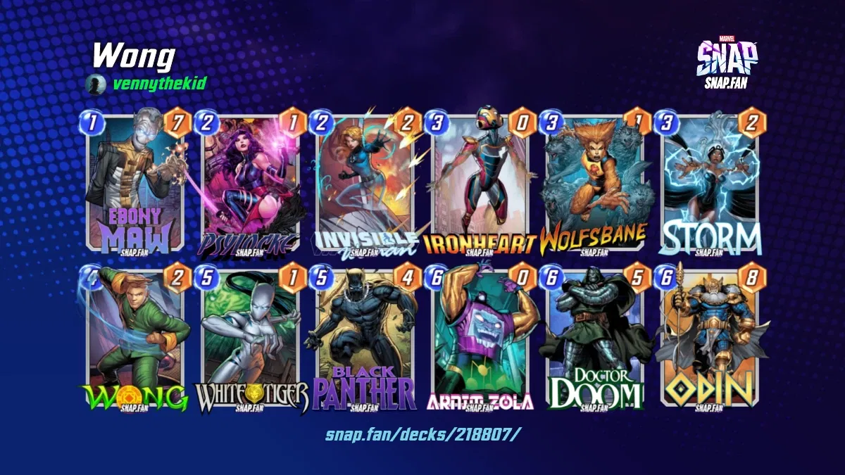 Wong by vennythekid - Marvel Snap Decks - snap.fan