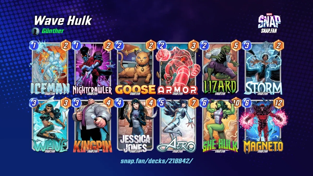 Wave Hulk by Günther - Marvel Snap Decks - snap.fan