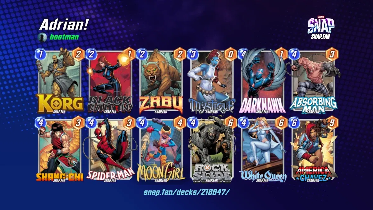 Adrian! by bootman - Marvel Snap Decks - snap.fan