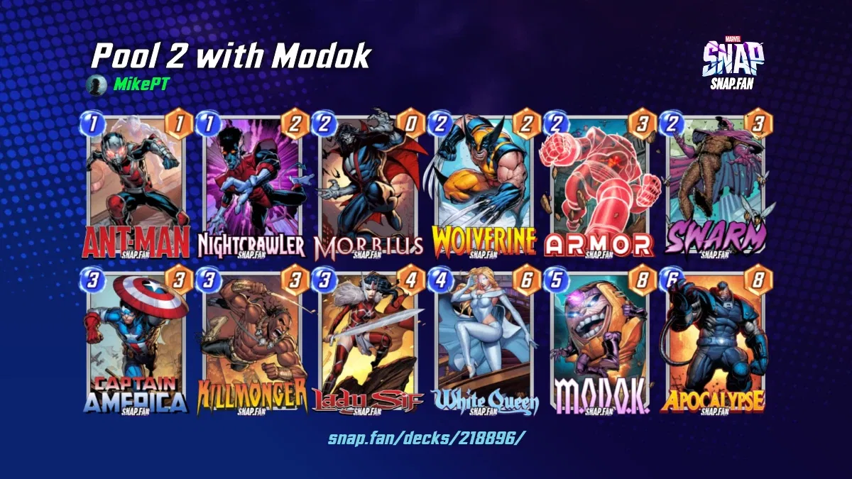 Pool 2 with Modok by MikePT - Marvel Snap Decks - snap.fan