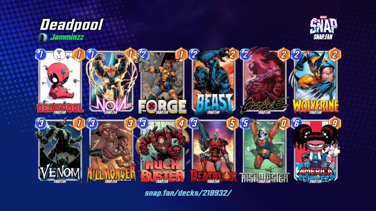 Deadpool by Jamminzz - Marvel Snap Decks - snap.fan