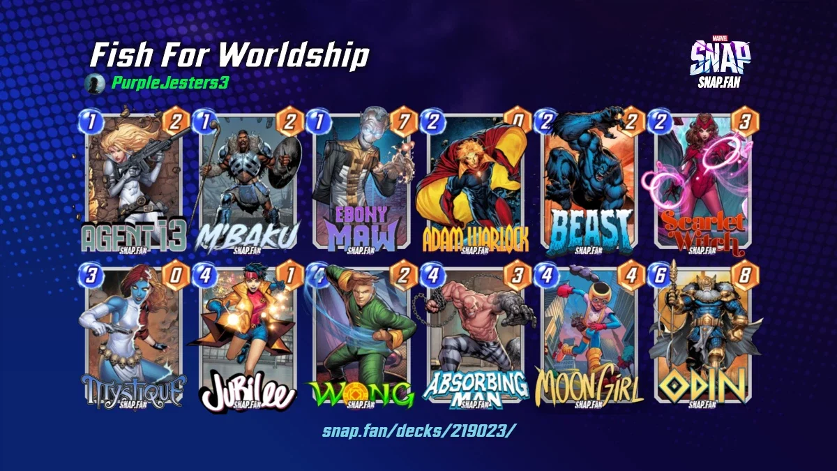 Fish For Worldship by PurpleJesters3 - Marvel Snap Decks - snap.fan