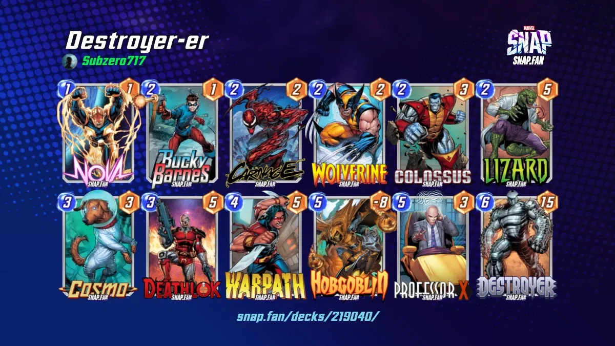 Destroyer-er by Subzero717 - Marvel Snap Decks - snap.fan