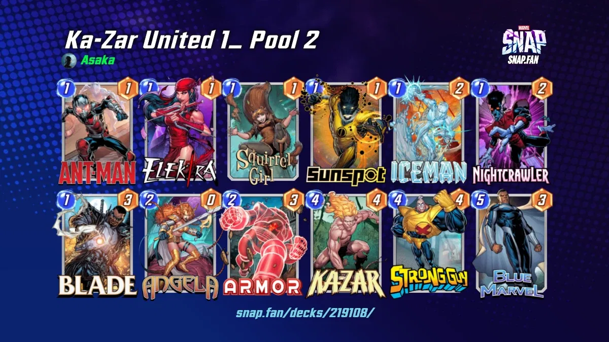 Ka-Zar United 1_ Pool 2 by Asaka - Marvel Snap Decks - snap.fan