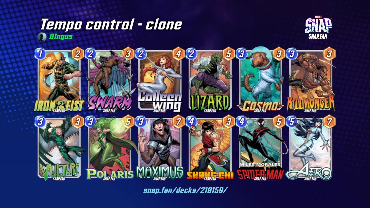 Tempo control - clone by D1ngus - Marvel Snap Decks - snap.fan