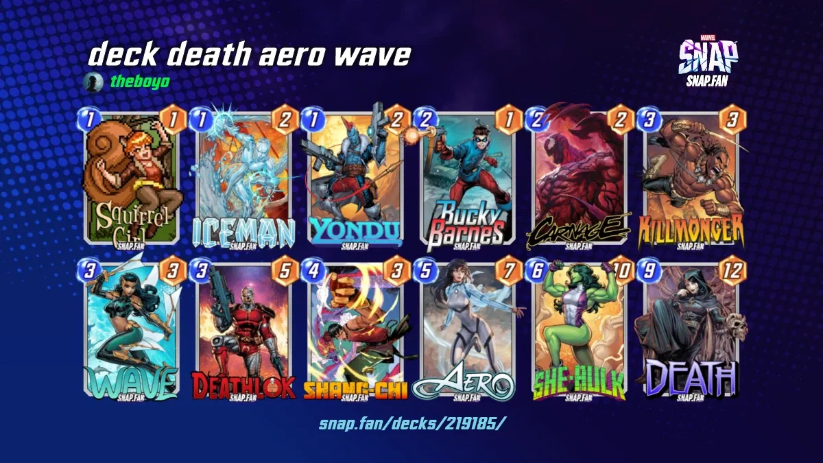 deck death aero wave by theboyo - Marvel Snap Decks - snap.fan
