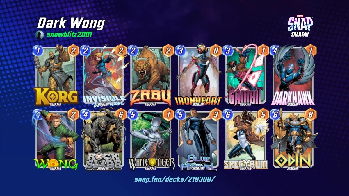 Dark Wong by snowblitz2001 - Marvel Snap Decks - snap.fan