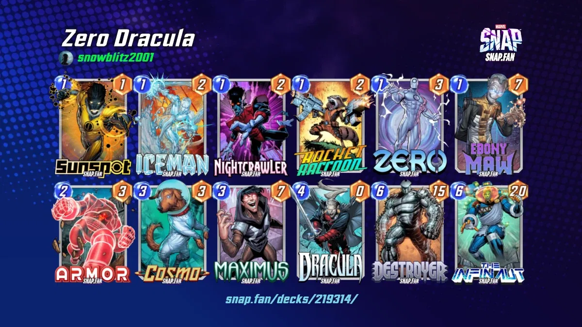 Zero Dracula by snowblitz2001 - Marvel Snap Decks - snap.fan