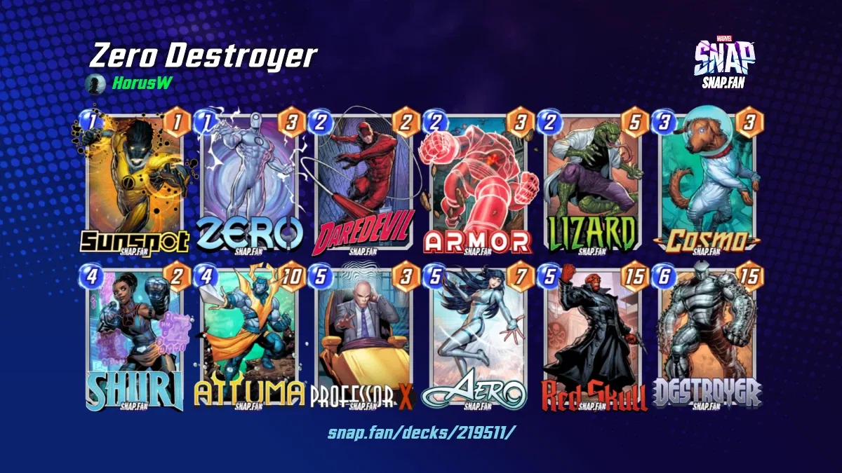 Zero Destroyer by HorusW - Marvel Snap Decks - snap.fan