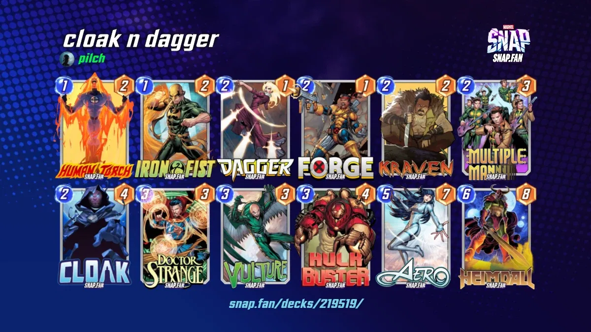 cloak n dagger by pilch - Marvel Snap Decks - snap.fan