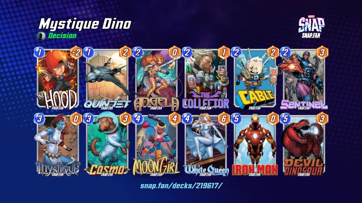 Mystique Dino by Decision - Marvel Snap Decks - snap.fan
