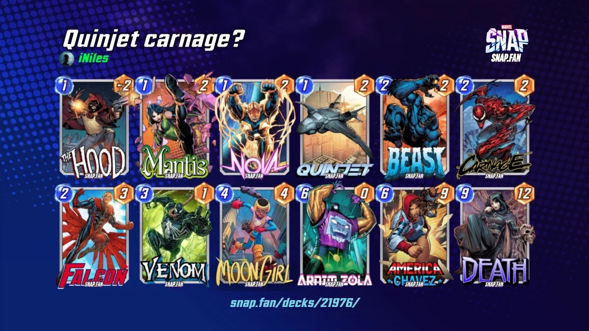 Quinjet carnage? by iNiles - Marvel Snap Decks - snap.fan