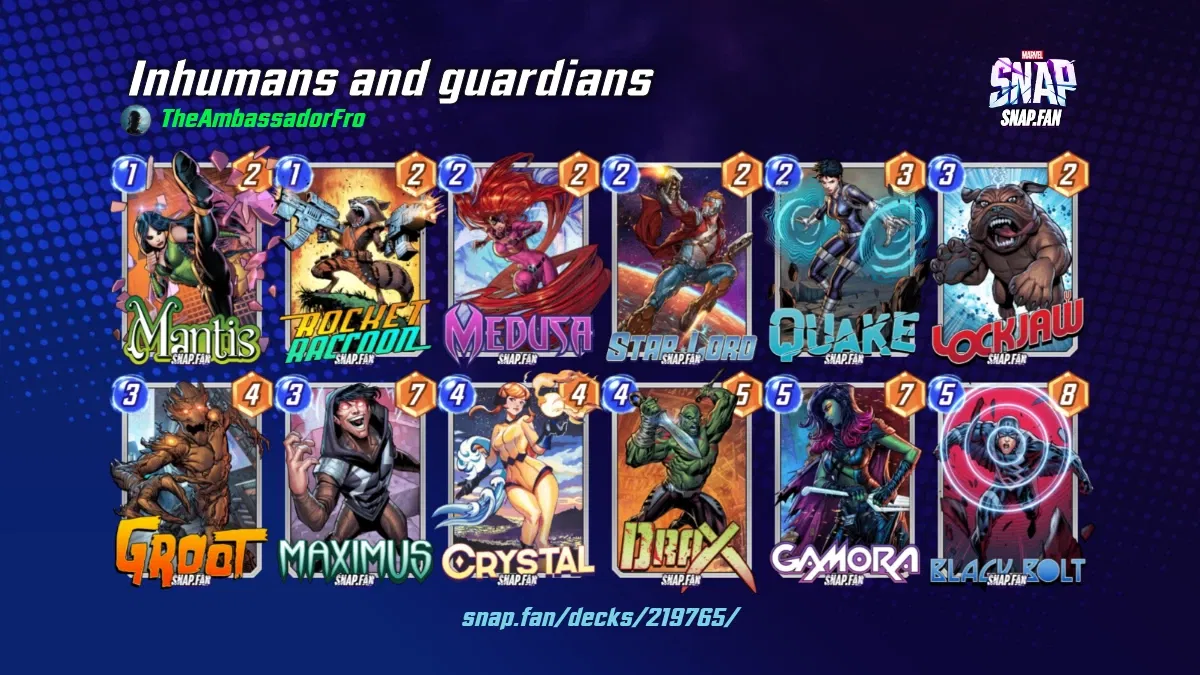 Inhumans and guardians by TheAmbassadorFro - Marvel Snap Decks - snap.fan