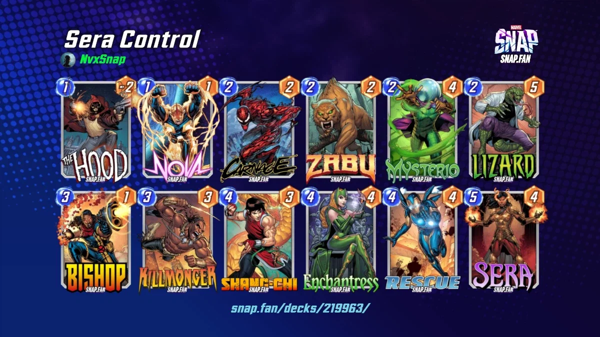 Sera Control by NvxSnap - Marvel Snap Decks - snap.fan