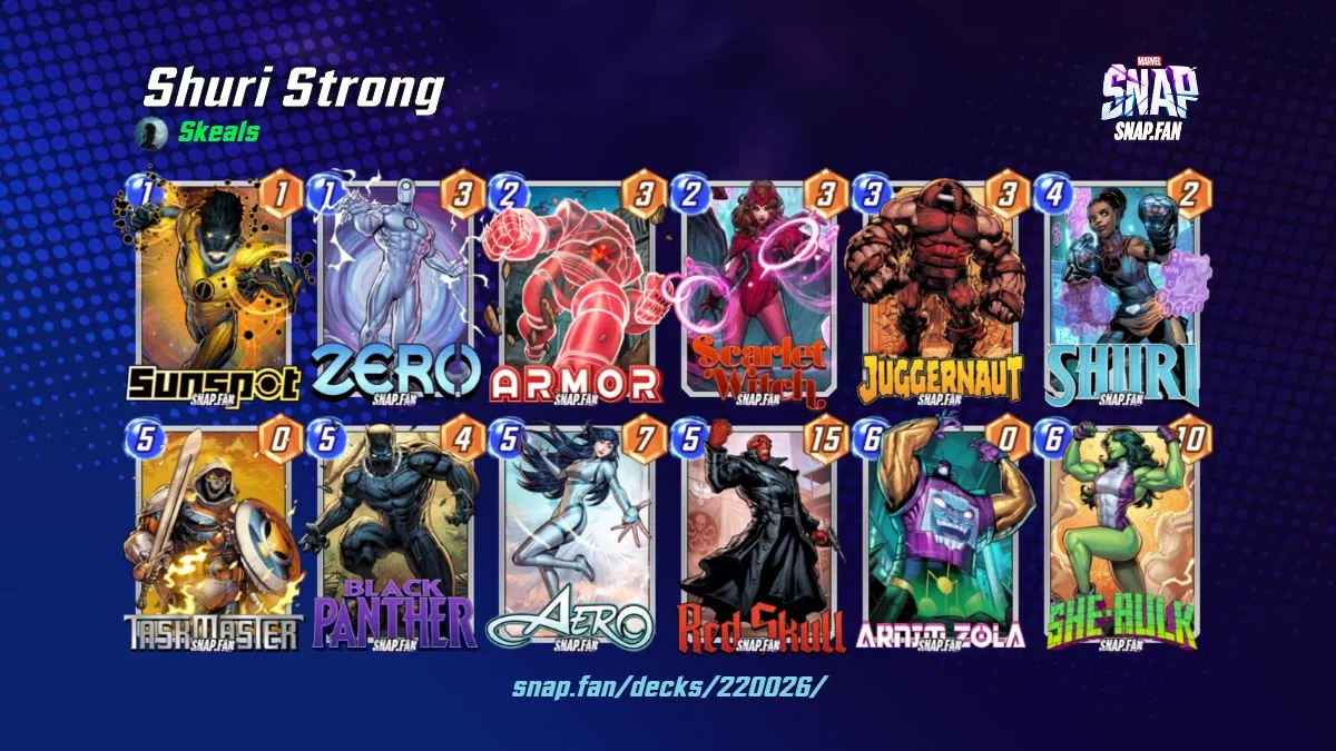 Shuri Strong by Skeals - Marvel Snap Decks - snap.fan