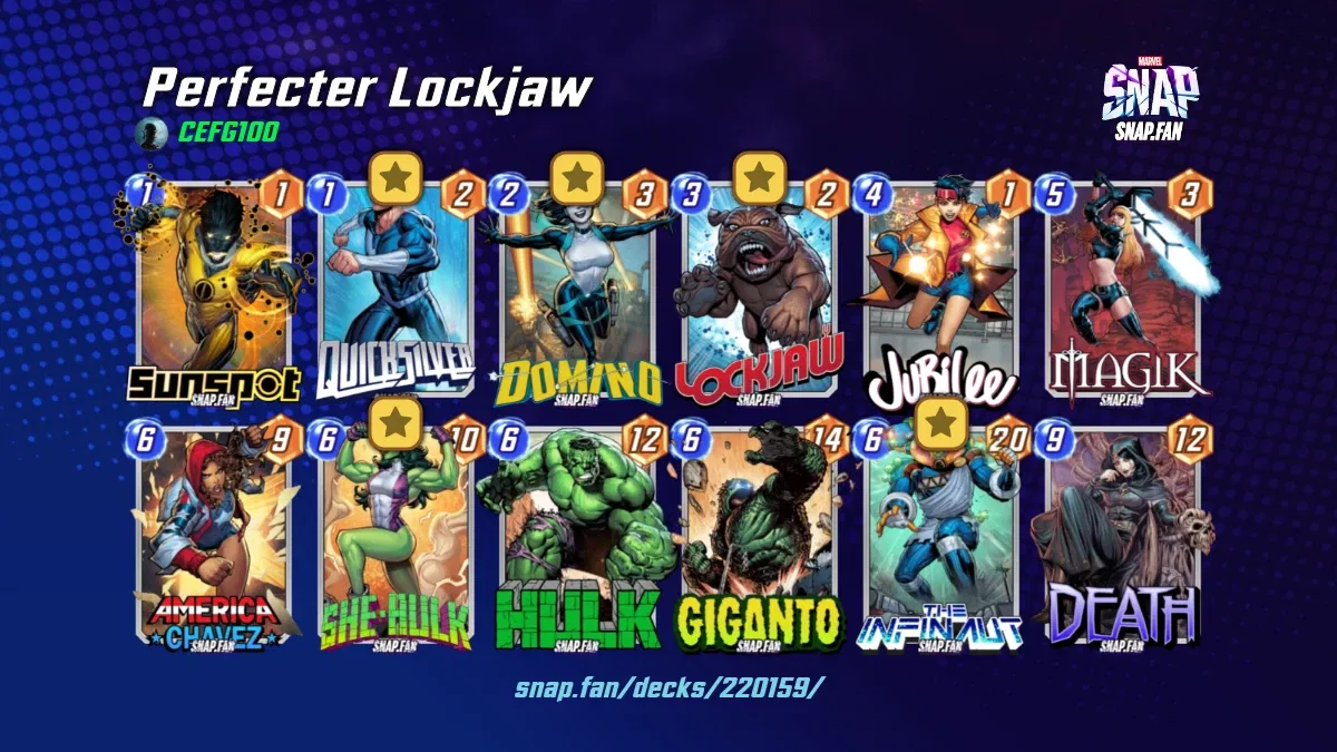 Perfecter Lockjaw by CEFG100 - Marvel Snap Decks - snap.fan