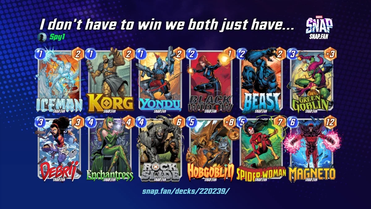 I don't have to win we both just have to lose by Spy1 - Marvel Snap ...