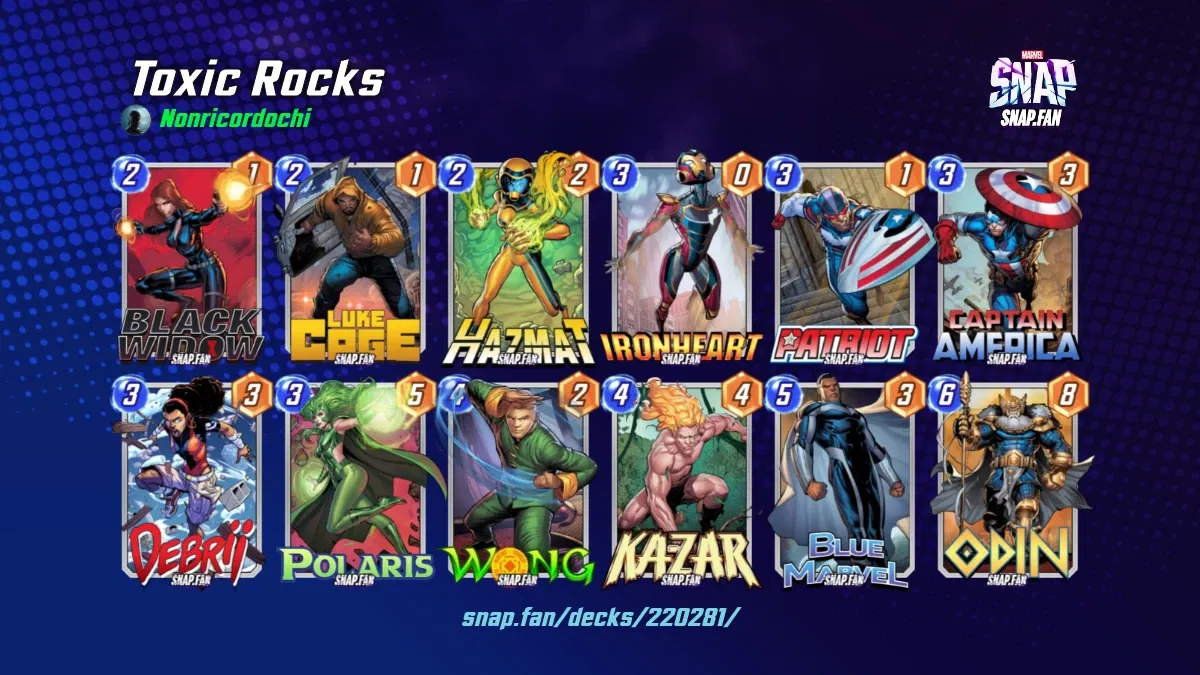 Toxic Rocks by Nonricordochi - Marvel Snap Decks - snap.fan