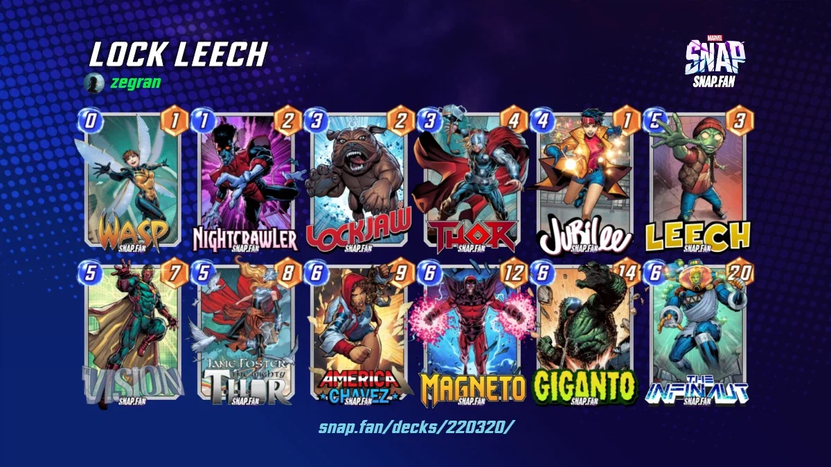 LOCK LEECH by zegran - Marvel Snap Decks - snap.fan