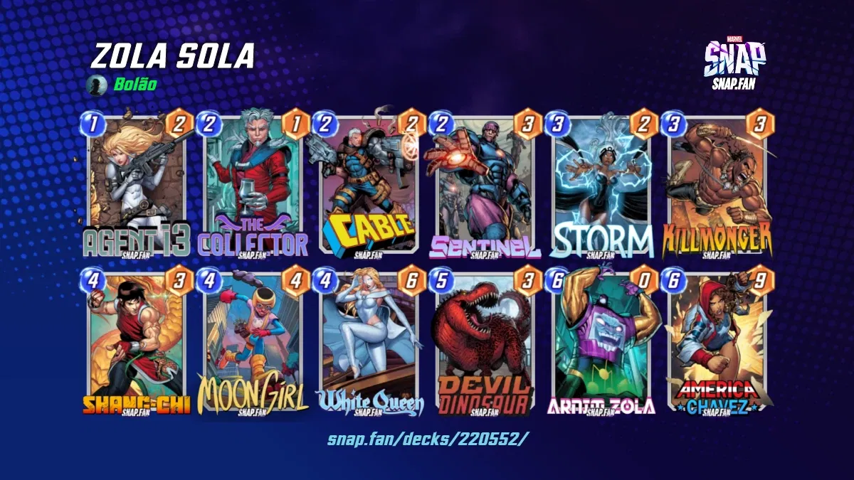 ZOLA SOLA by Bolão - Marvel Snap Decks - snap.fan