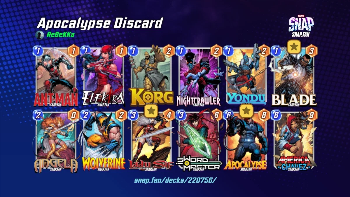 Apocalypse Discard by ReBeKKa - Marvel Snap Decks - snap.fan