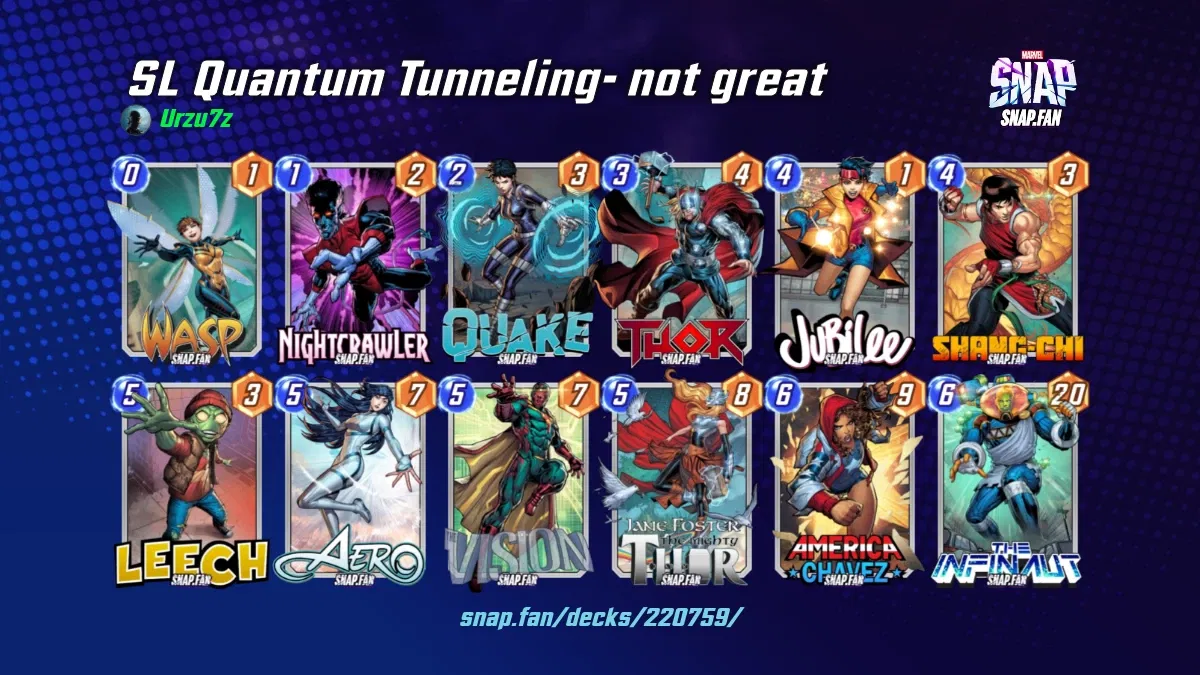 SL Quantum Tunneling- not great by Urzu7z - Marvel Snap Decks - snap.fan