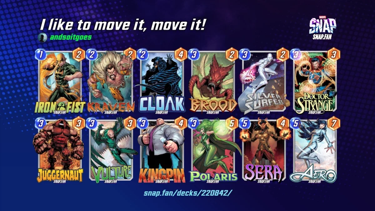 I like to move it, move it! by andsoitgoes - Marvel Snap Decks - snap.fan