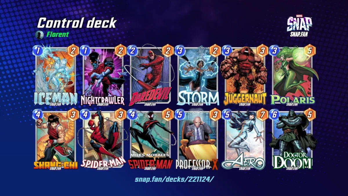 Control deck by Florent - Marvel Snap Decks - snap.fan
