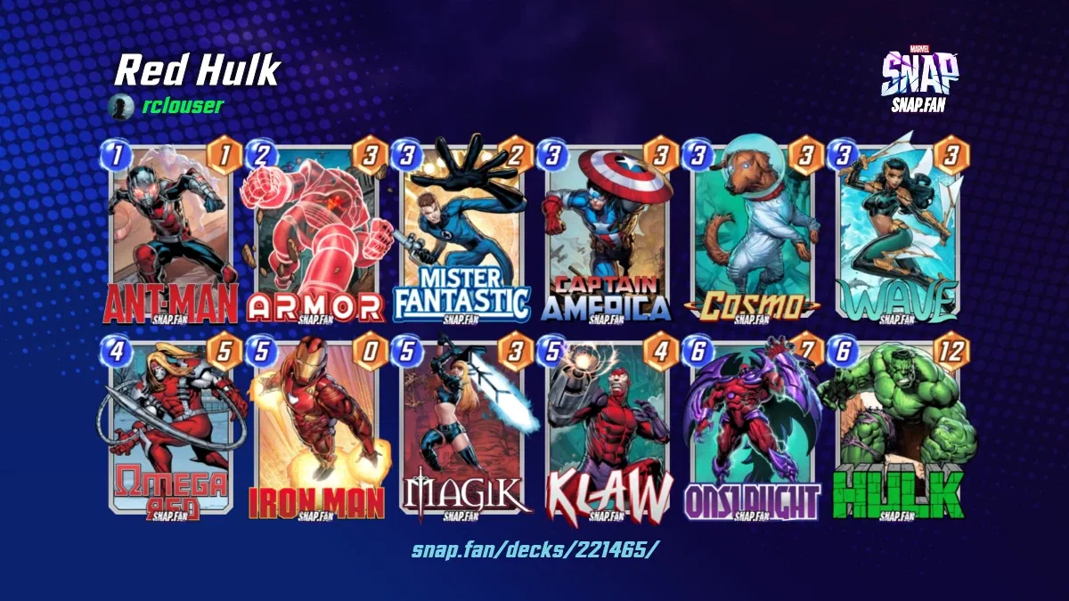 Red Hulk by rclouser - Marvel Snap Decks - snap.fan