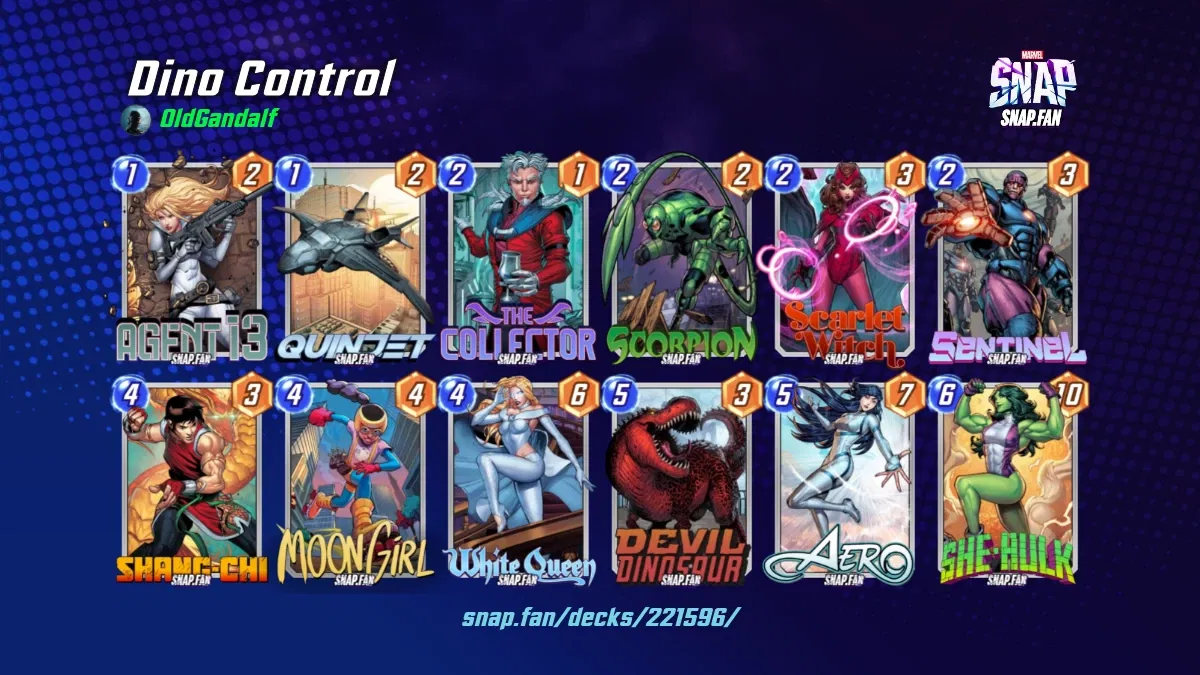 Dino Control by OldGandalf - Marvel Snap Decks - snap.fan
