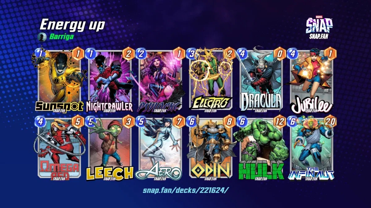 Energy up by Barriga - Marvel Snap Decks - snap.fan