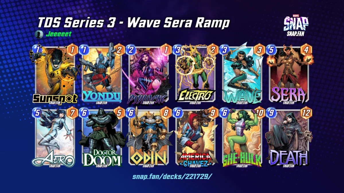 TDS Series 3 - Wave Sera Ramp by Jeeeeet - Marvel Snap Decks - snap.fan