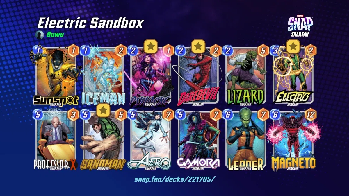 Electric Sandbox by Buwu - Marvel Snap Decks - snap.fan