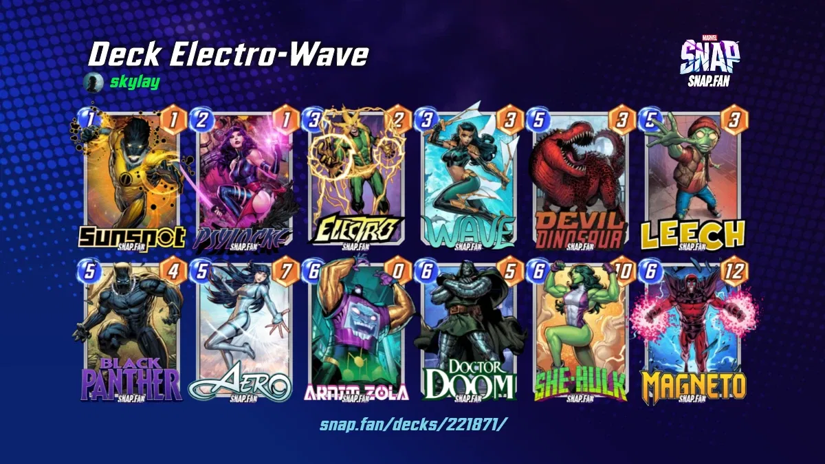 Deck Electro-Wave by skylay - Marvel Snap Decks - snap.fan