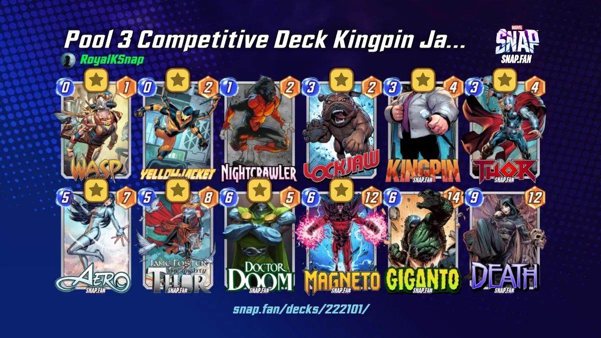 Pool 3 Competitive Deck Kingpin Janejaw breakdown & showcase by ...